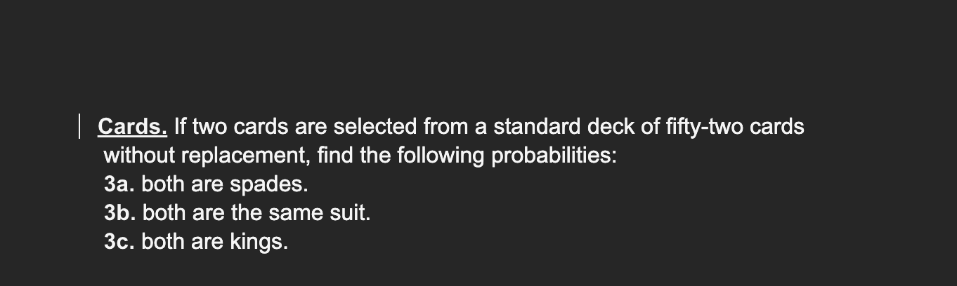 Solved Cards. If two cards are selected from a standard deck | Chegg.com