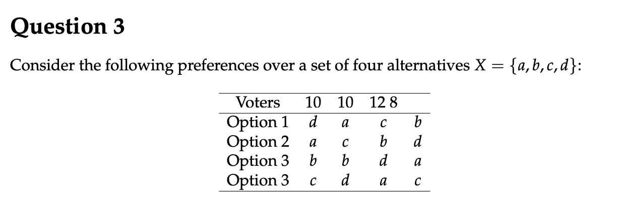 Solved Determine the social preferences using | Chegg.com