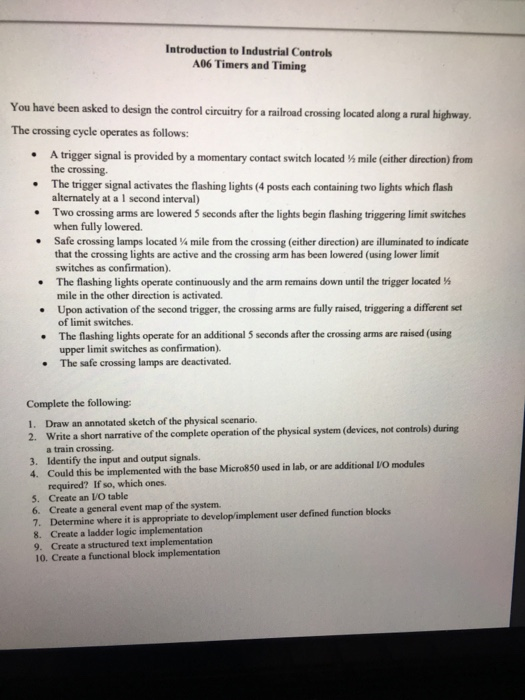 Solved Introduction to Industrial Controls A06 Timers and | Chegg.com