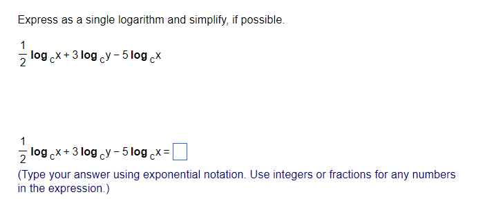 Solved Express as a single logarithm and simplify, if | Chegg.com
