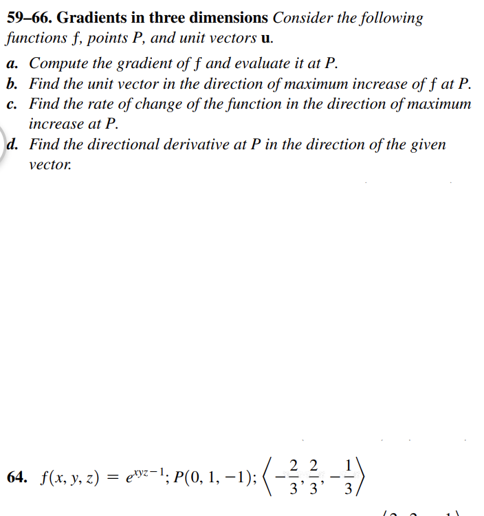 Solved 59–66. Gradients in three dimensions Consider the | Chegg.com