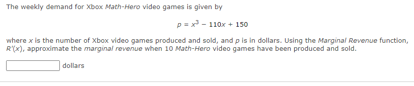 Solved The weekly demand for Xbox Math-Hero video games is | Chegg.com