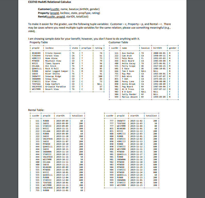 Solved Please show appropriate RELATIONAL CALCULUS RANGE | Chegg.com