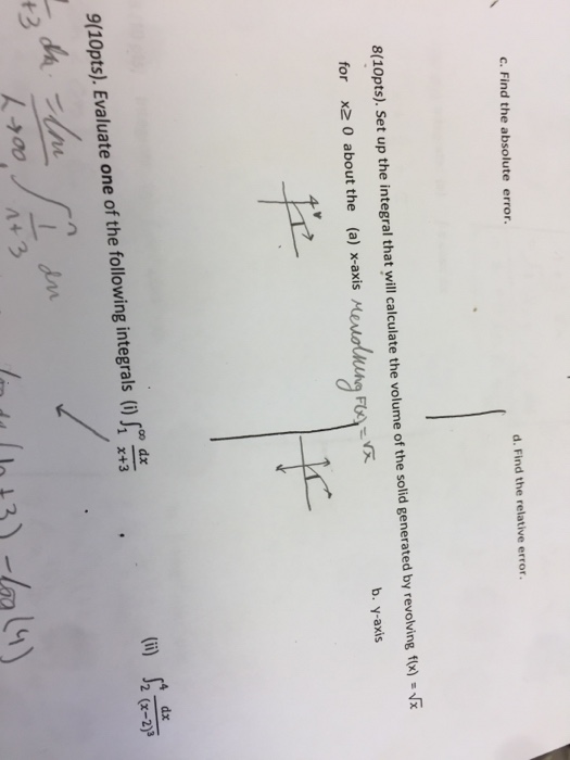 Solved Find the relative error. Find the absolute error. | Chegg.com