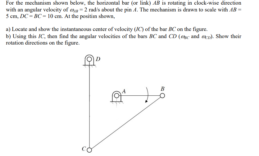 Solved For the mechanism shown below, the horizontal bar (or | Chegg.com