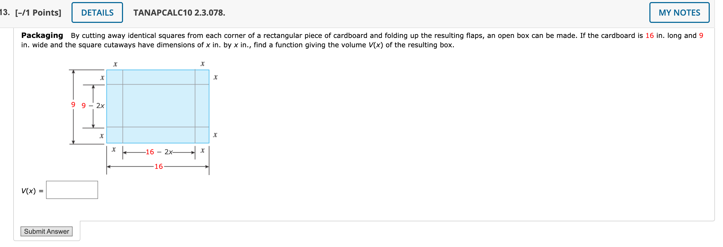 Solved By cutting away identical squares from each corner of | Chegg.com
