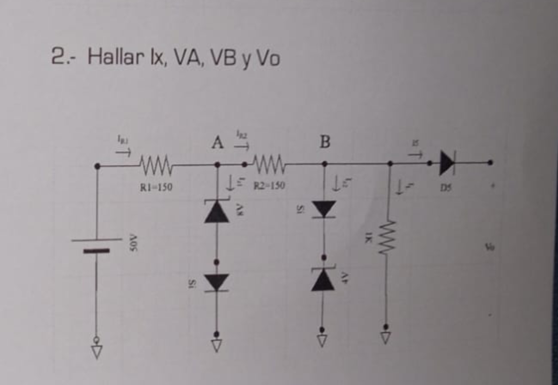Solved 2.- ﻿Hallar Ix, ﻿VA, ﻿VB y Vo | Chegg.com