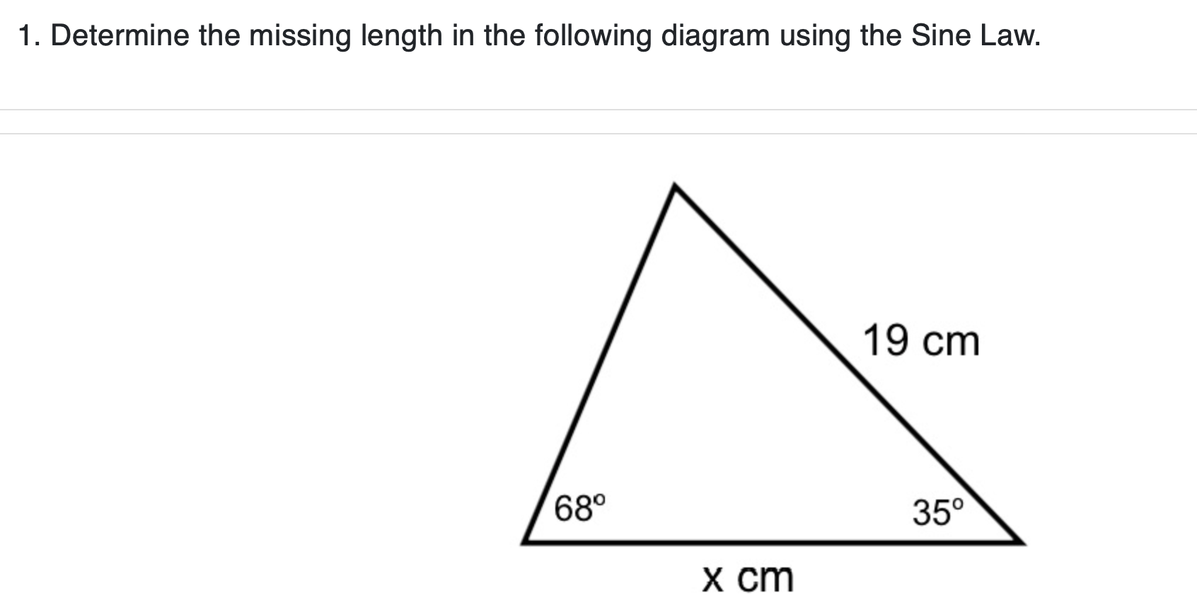 Solved 1. Determine the missing length in the following | Chegg.com