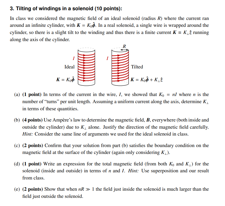 Solved 3. Tilting of windings in a solenoid ( 10 points): In | Chegg.com