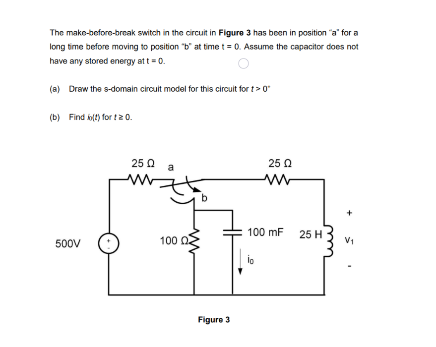 Solved The make-before-break switch in the circuit in Figure | Chegg.com
