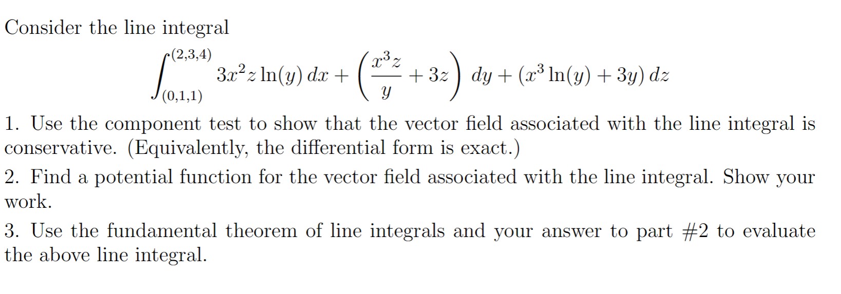 Solved Consider the line integral | Chegg.com