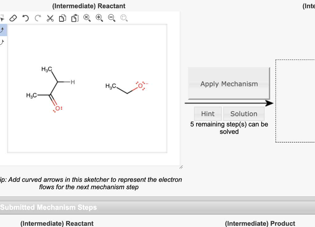 Solved (Inte (Intermediate) Reactant one yo o H3C H H.C. | Chegg.com