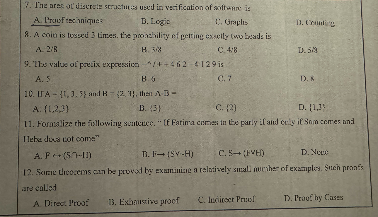 Solved The area of discrete structures used in verification | Chegg.com