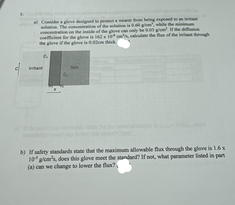 Solved 3:a) ﻿Consider a glove designed to protect a wearer | Chegg.com