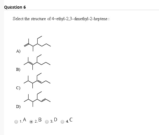 Solved Question 6 Select the structure of | Chegg.com