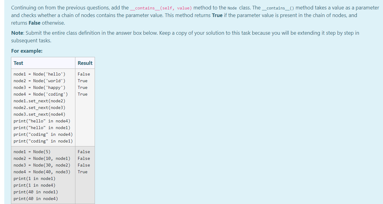 Solved . Define a class named Node which is used to | Chegg.com