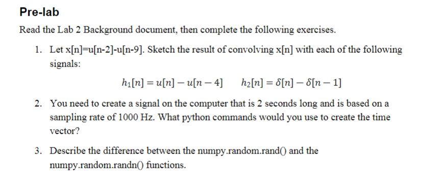 Solved Pre-lab Read the Lab 2 Background document, then | Chegg.com
