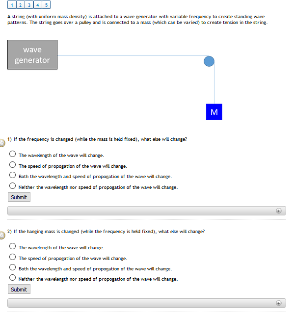 Solved 1 2 3 4 5 A string (with uniform mass density) is | Chegg.com