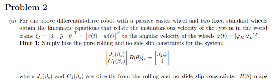 Solved a) For the above differential-drive robot with a | Chegg.com