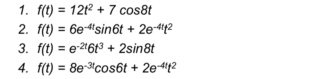 Solved Find the inverse laplace transformation of these four | Chegg.com