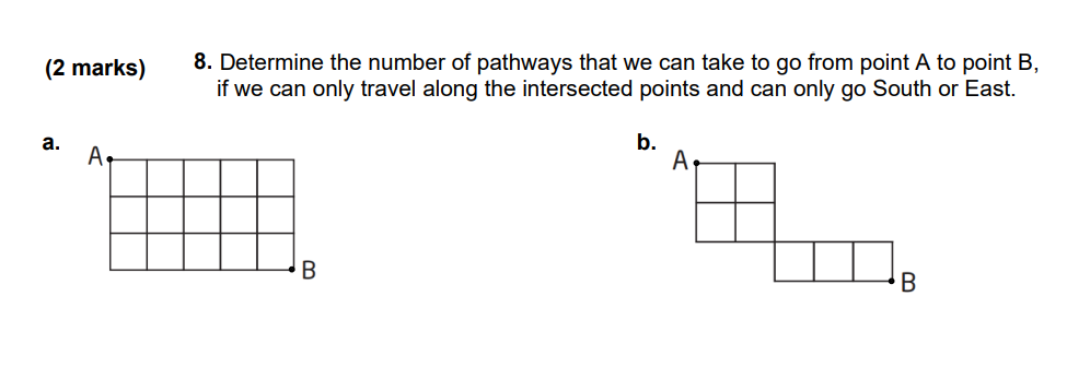 Solved 8. Determine the number of pathways that we can take | Chegg.com