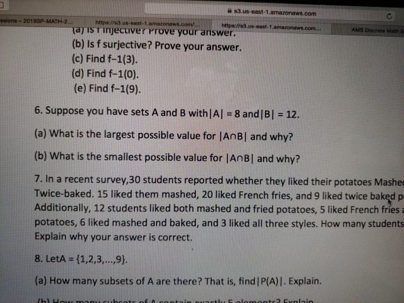Solved -30190 a sier Prove your answer. (b) Is f surjective? | Chegg.com