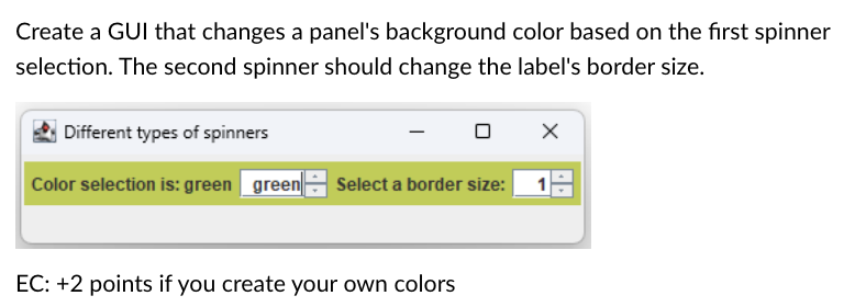 Solved Create a GUI that changes a panel's background color | Chegg.com