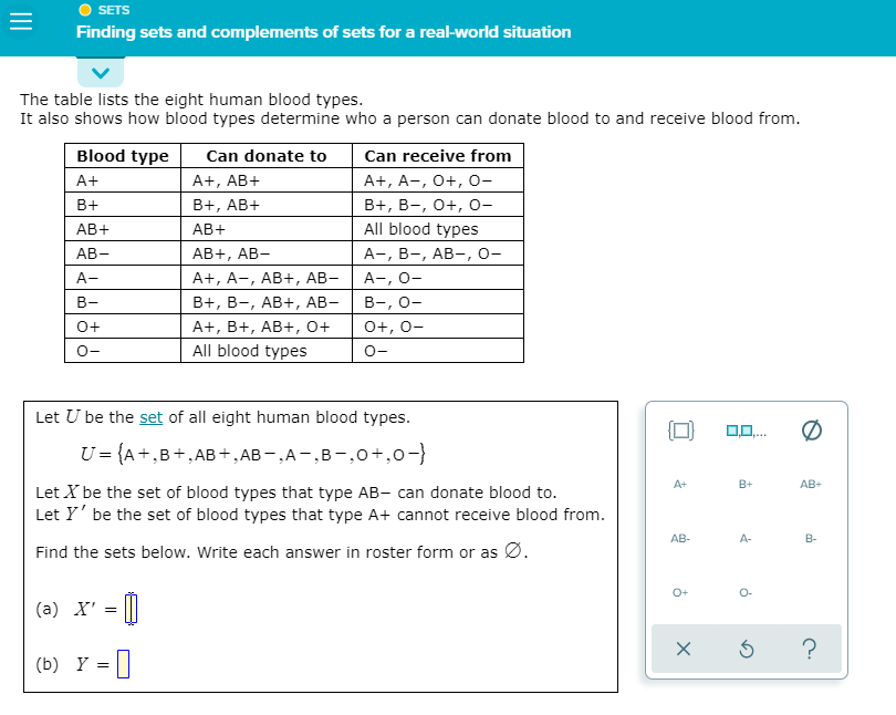 Solved SETS Finding sets and complements of sets for a | Chegg.com