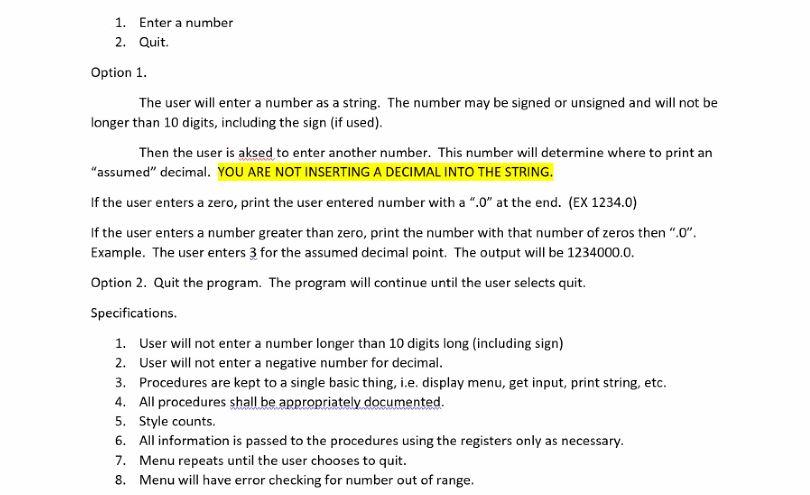 x86 assembly language. I'm having trouble with the | Chegg.com
