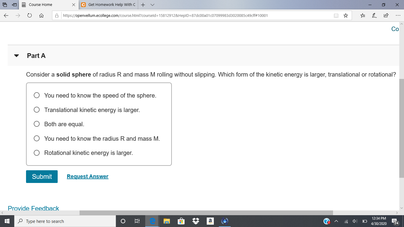 Solved: 6 5 Course Home X C Get Homework Help With C + V E... | Chegg.com