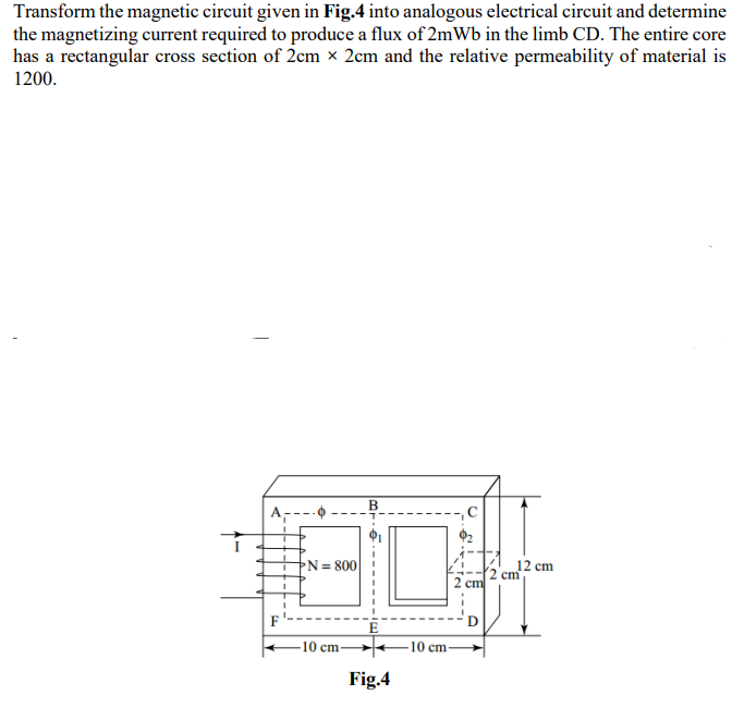 Solved Transform the magnetic circuit given in Fig.4 into | Chegg.com