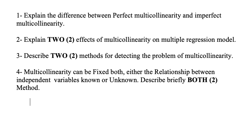 Solved 1- Explain the difference between Perfect | Chegg.com