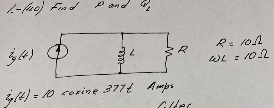 Solved 1.-(40) Find o and Qu 2 R iglt) tele R = 100 WL = 102 | Chegg.com