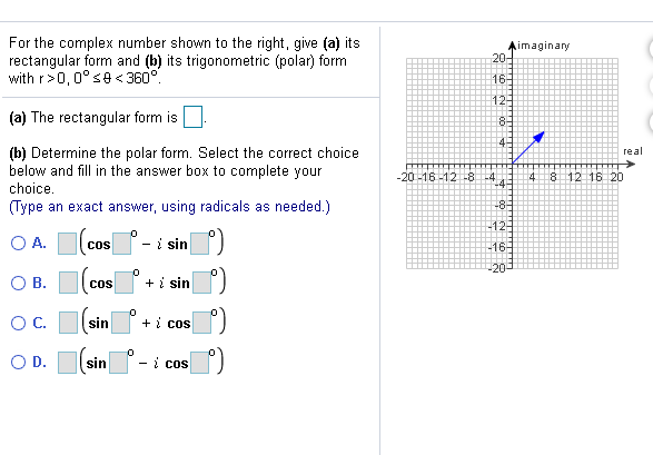 Solved For the complex number shown to the right, give (a) | Chegg.com