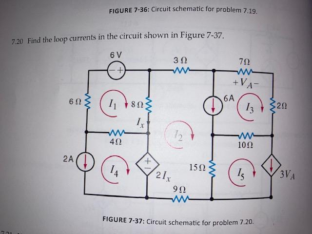Solved 7.20 Find the loop currents in the circuit shown in | Chegg.com