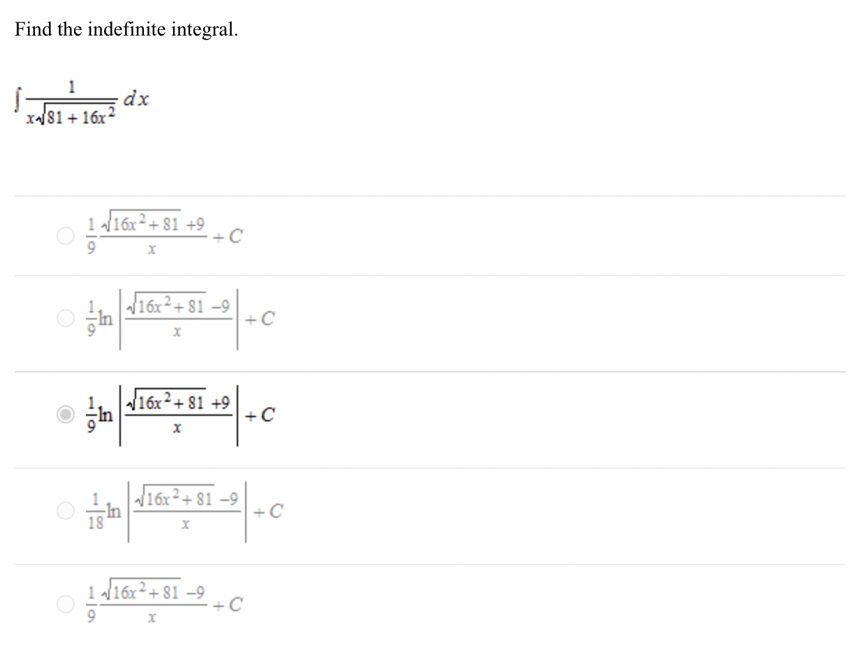 Solved Find the indefinite integral. | Chegg.com