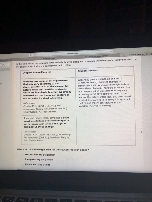 Solved In the case below, the original source material is | Chegg.com