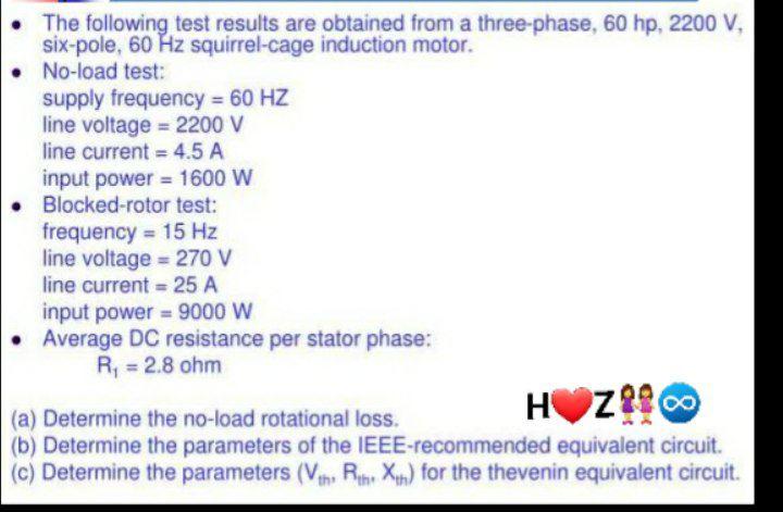 Solved The following test results are obtained from a | Chegg.com