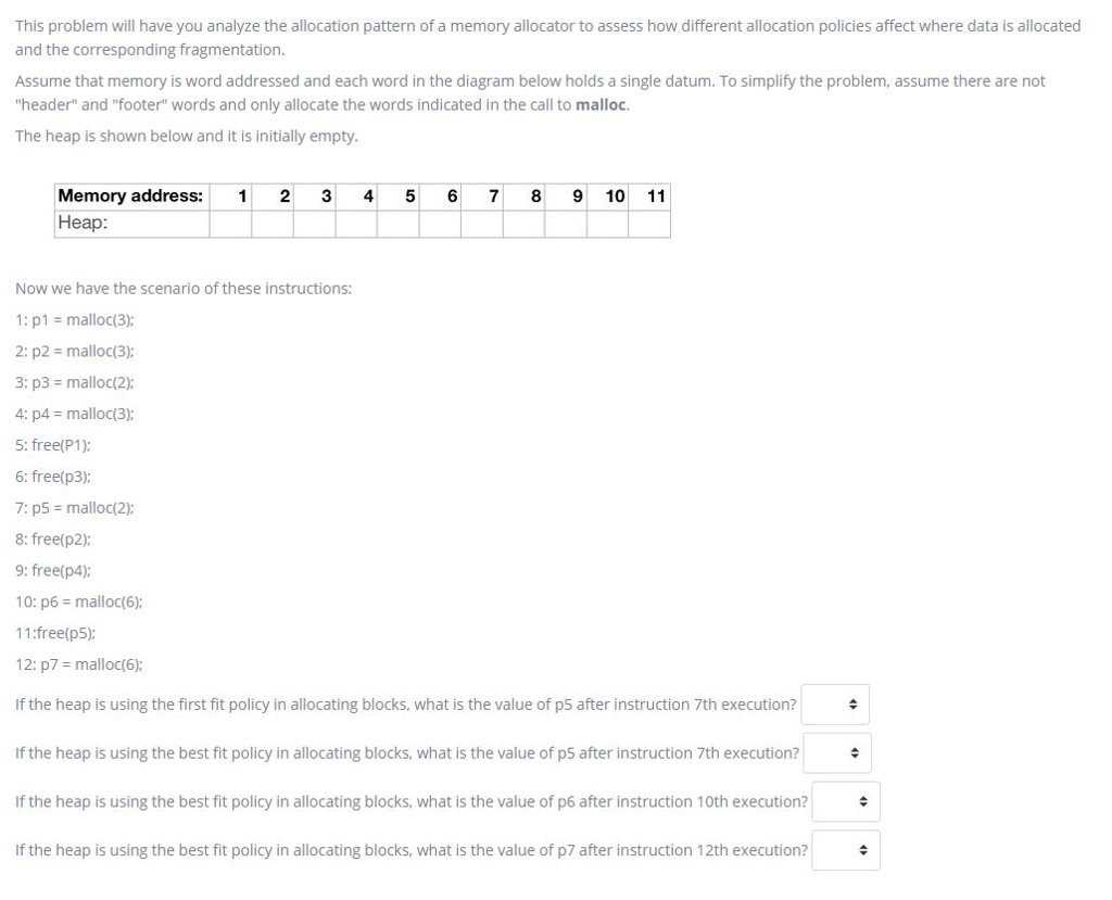 Solved This problem will have you analyze the allocation | Chegg.com