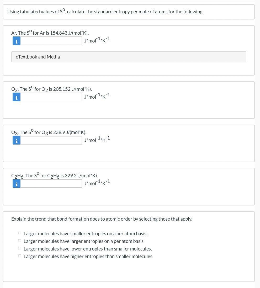 Solved Using tabulated values of sº, calculate the standard | Chegg.com