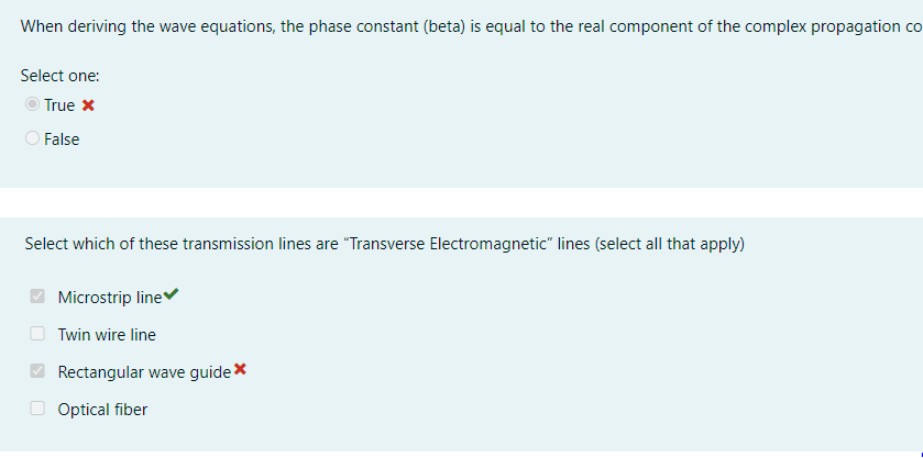 Solved When deriving the wave equations, the phase constant | Chegg.com
