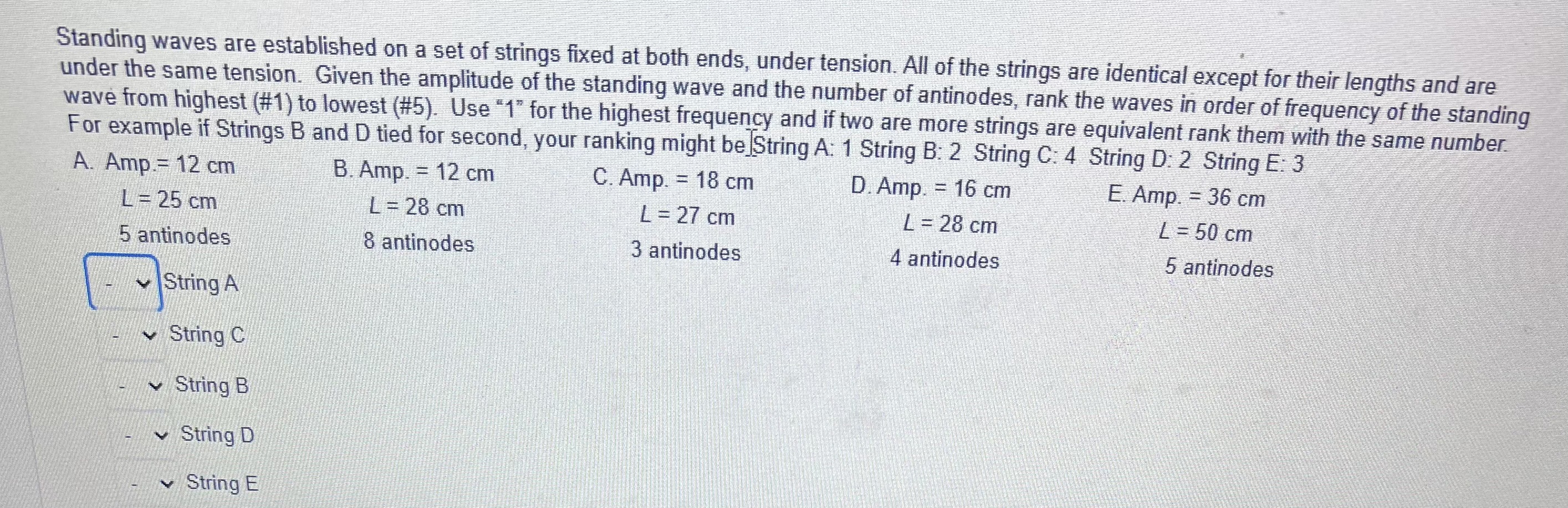 Solved Standing waves are established on a set of strings | Chegg.com