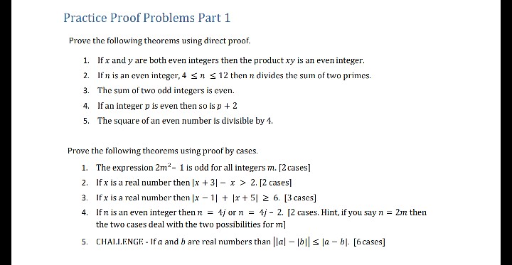 Solved Practice Proof Problems Part 1 Prove the following | Chegg.com