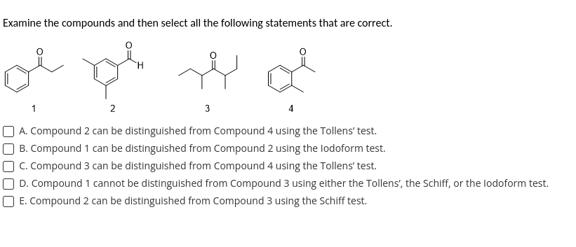 Solved Examine the compounds and then select all the | Chegg.com