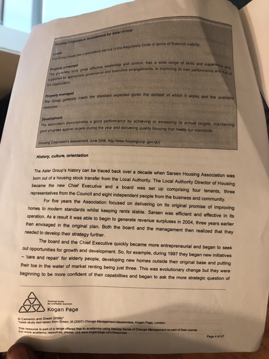 CASE STU DY 1: ASTER GROUP Case study text: Aster | Chegg.com