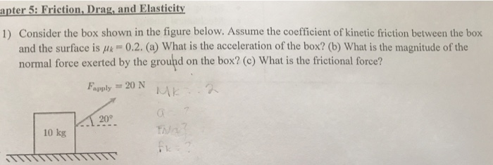 Solved apter 5: Friction, Drag, and Elasticity 1) Consider | Chegg.com