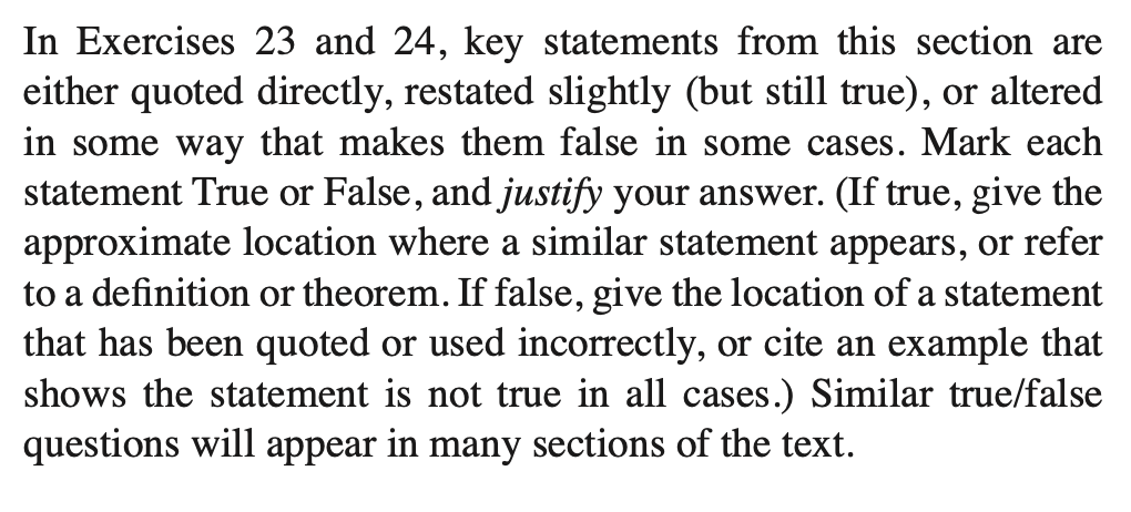 Solved In Exercises 23 and 24 , key statements from this | Chegg.com