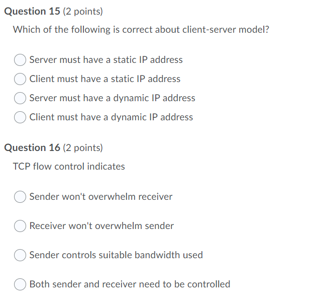 Solved Question 15 (2 points) Which of the following is | Chegg.com
