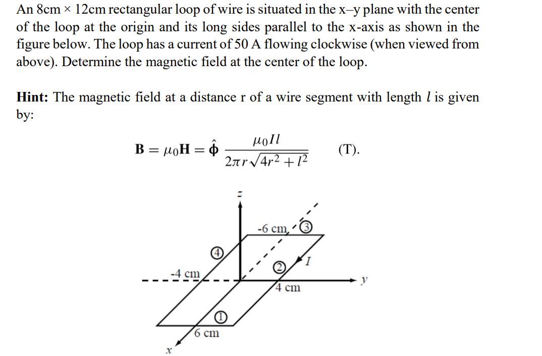 Solved An 8 cm×12 cm rectangular loop of wire is situated in | Chegg.com