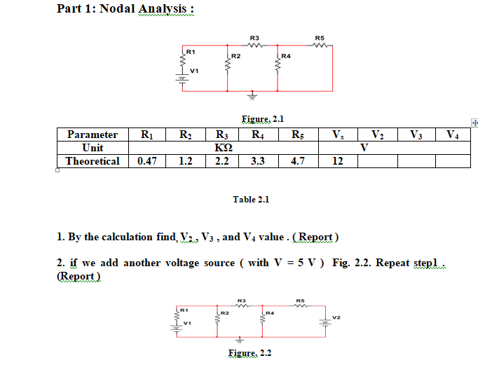 Solved Part 1: Nodal Analysis : R3 R5 R1 R2 R4 V1 + Figure, | Chegg.com